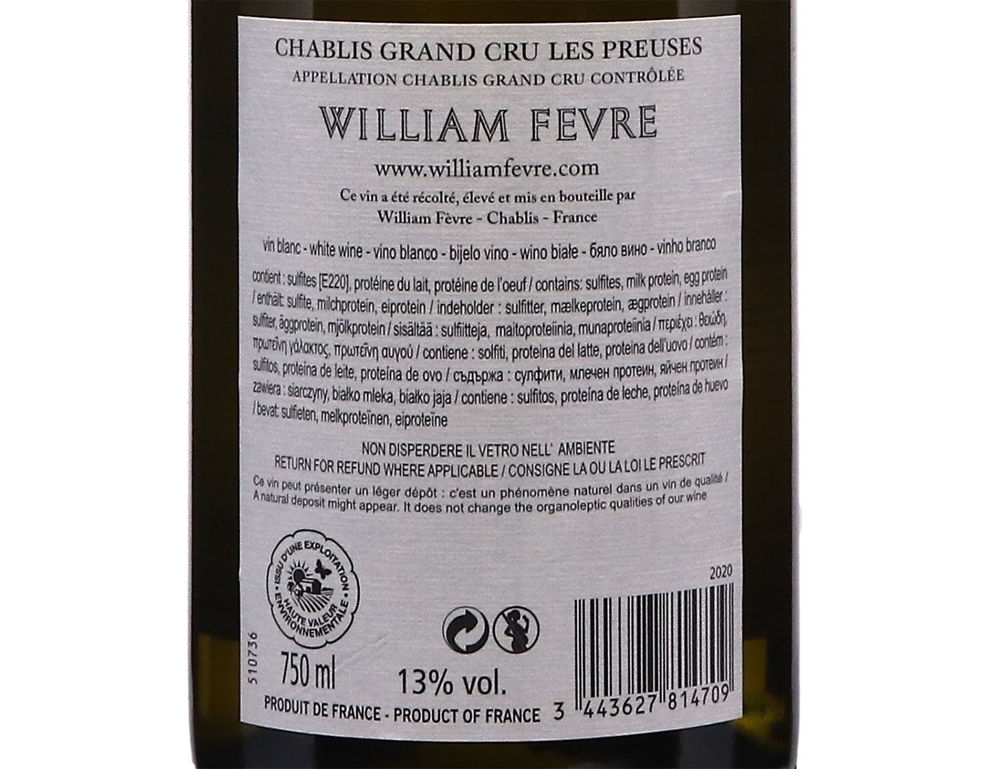 Domaine William Fèvre, Chablis Grand Cru Preuses 2020