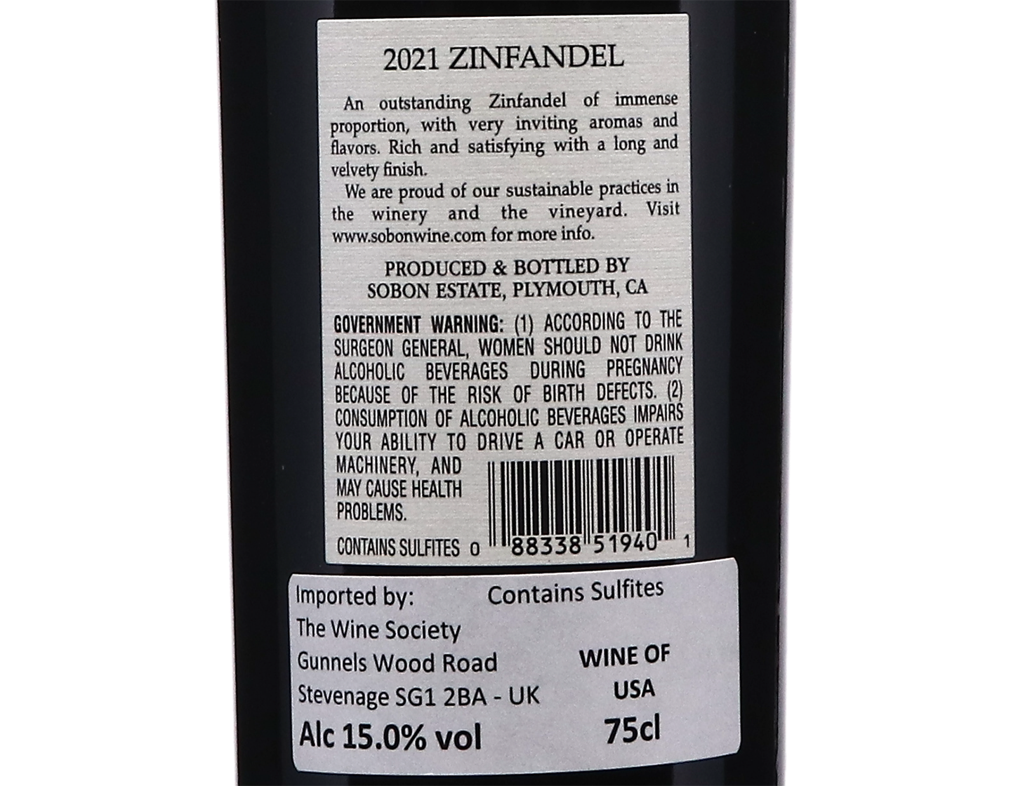 Sobon Estate Rocky Top Amador Zinfandel 2021