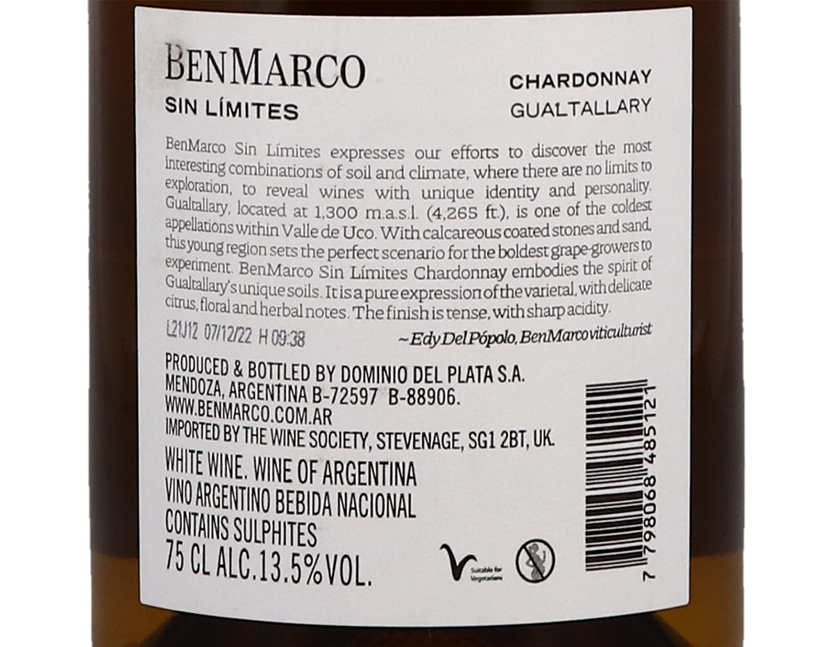 Ben Marco Sin Límites Gualtallary Chardonnay 2021