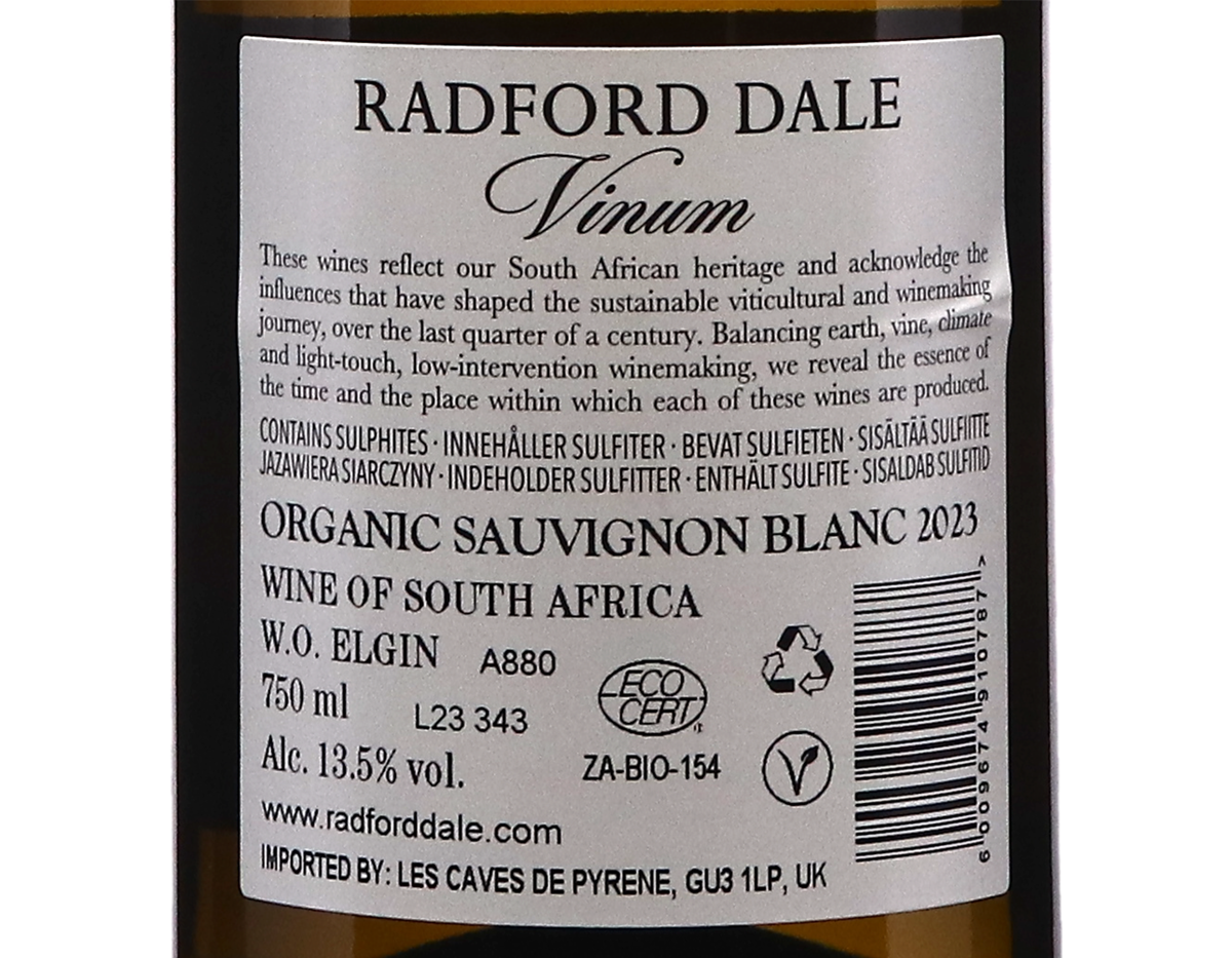 Radford Dale Vinum Sauvignon Blanc, Elgin 2023