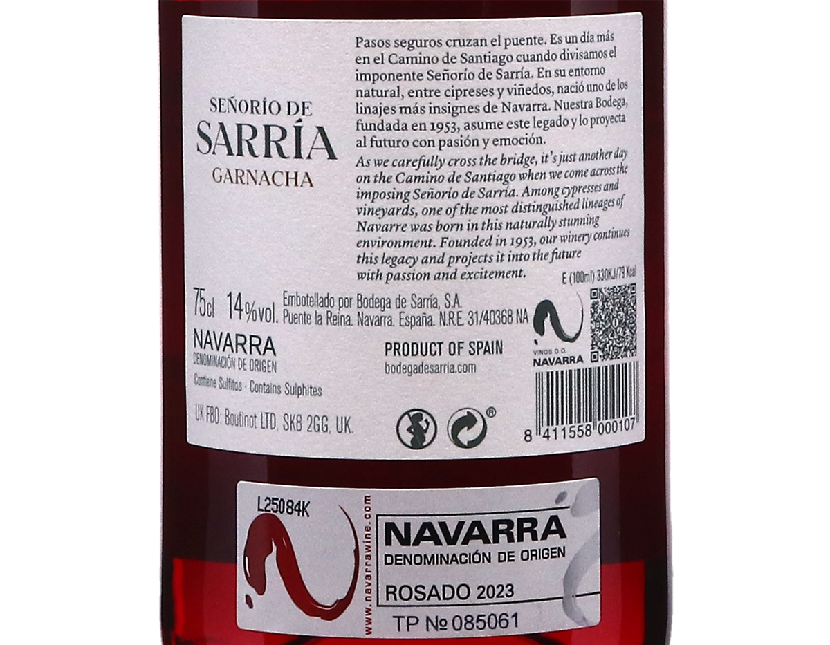 Señorio de Sarria Rosado, Navarra 2023