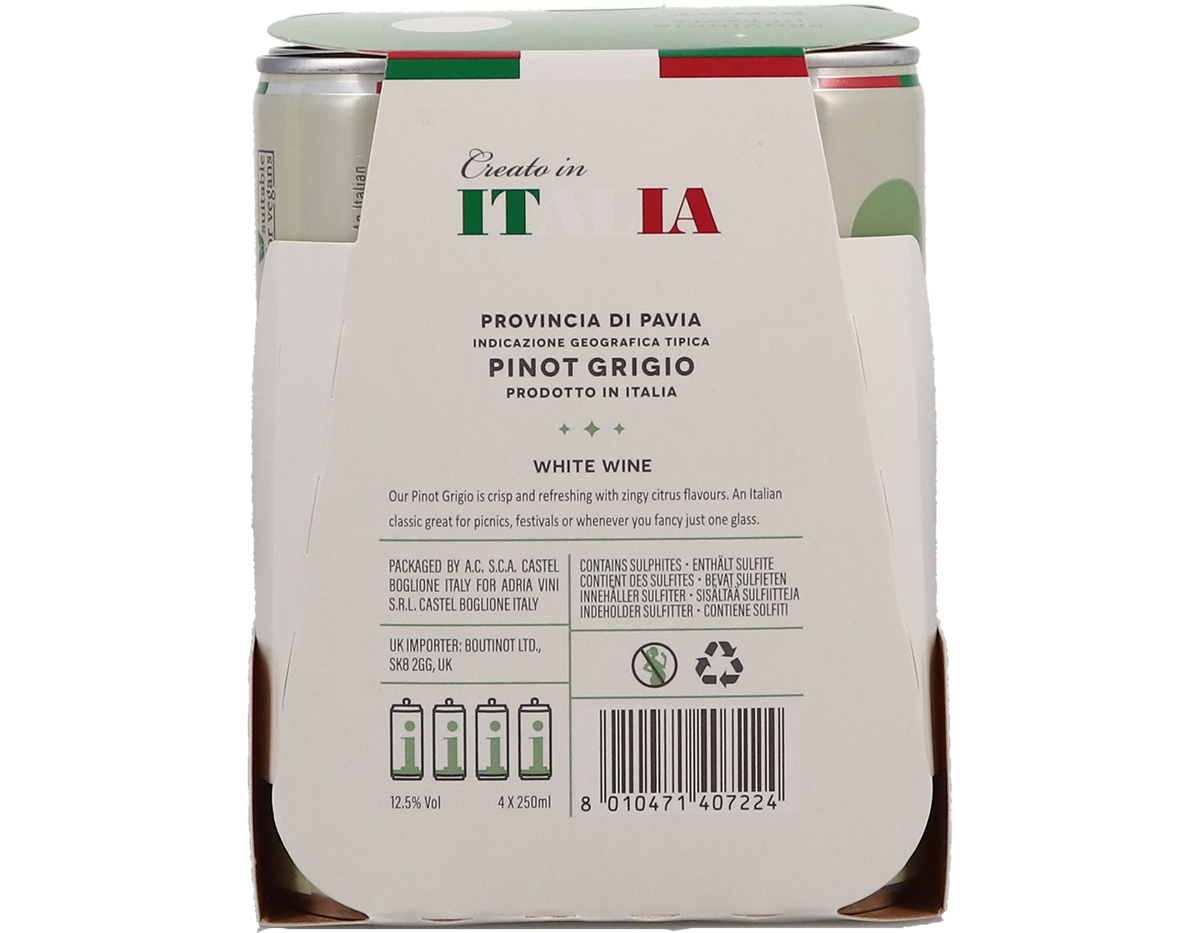 Cans of Provincia Pinot Grigio 2022 4x0.25cl