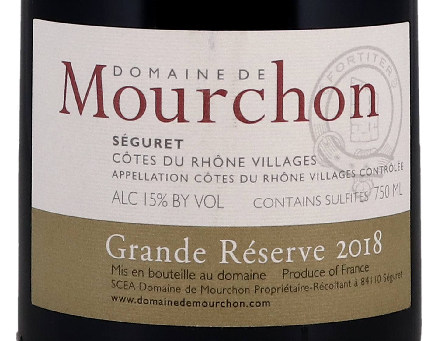 Séguret Côtes-du-Rhône Villages Grande Réserve, Domaine de Mourchon 2018
