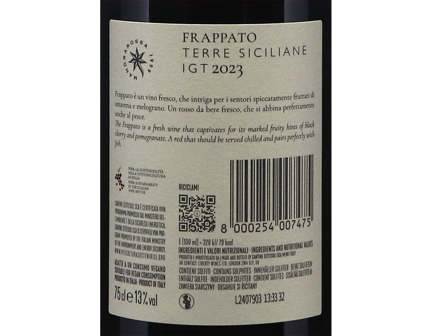Frappato, Costadune Mandrarossa 2023
