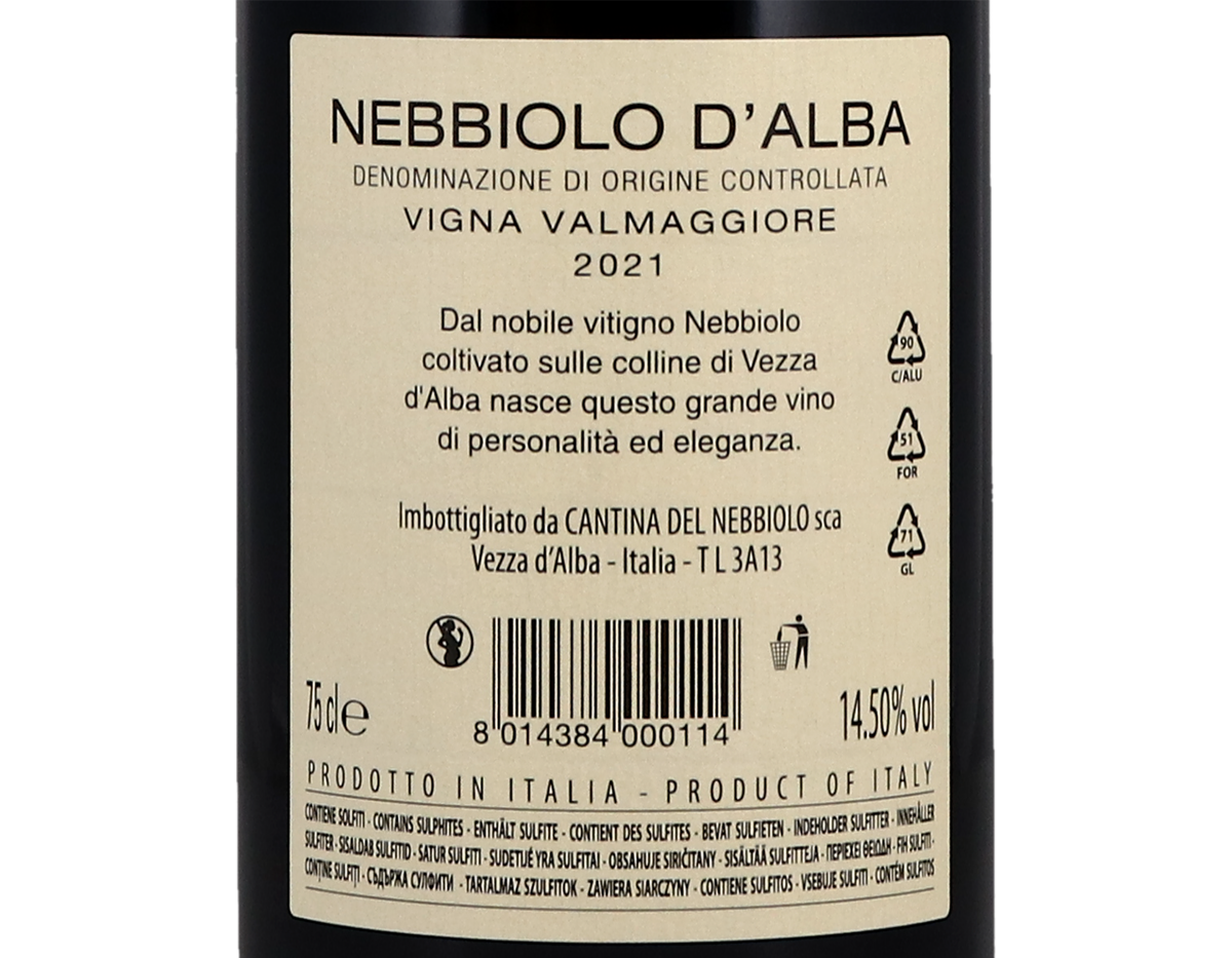 Nebbiolo d'Alba Vigna Valmaggiore, Cantina del Nebbiolo 2021