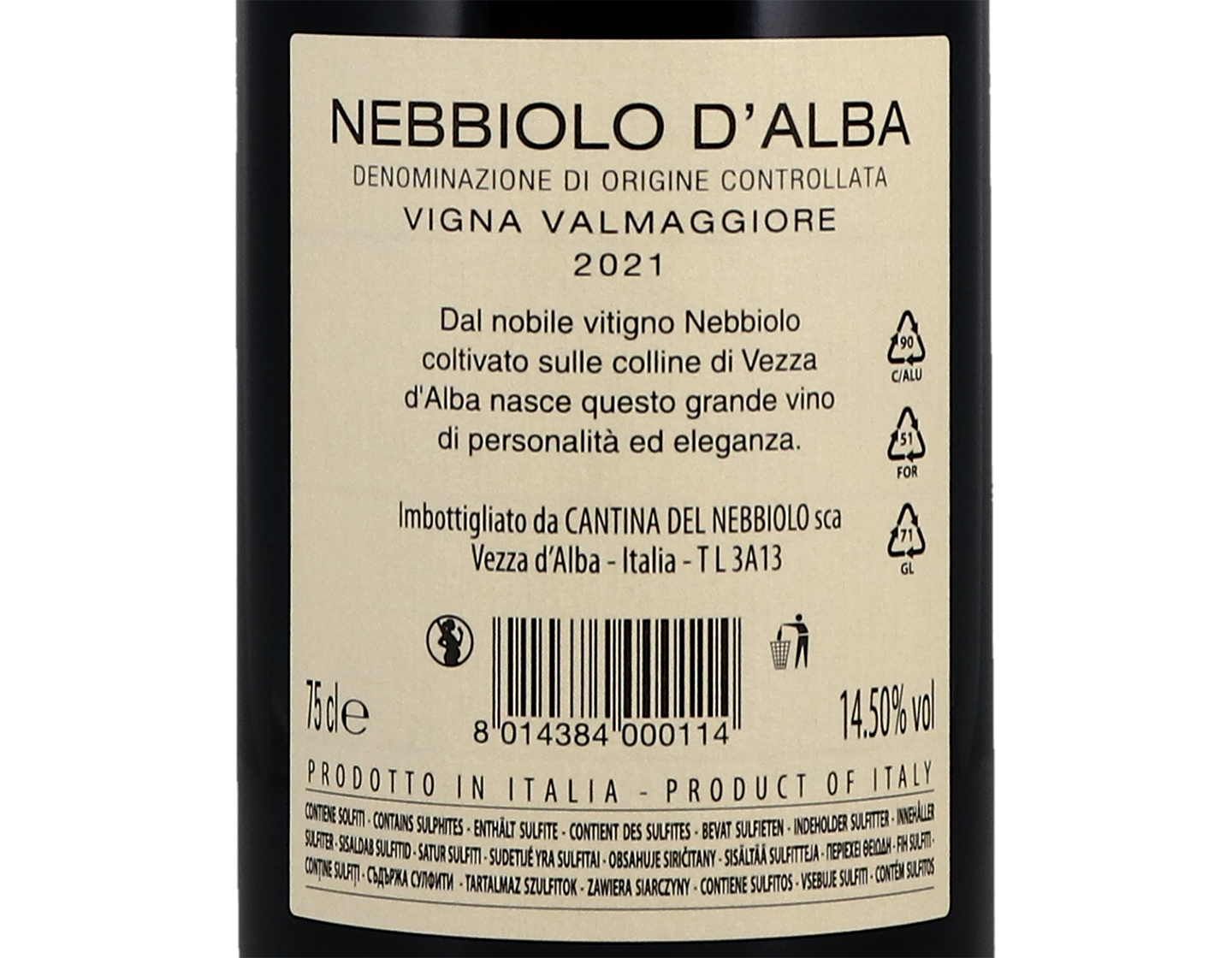 Nebbiolo d'Alba Vigna Valmaggiore, Cantina del Nebbiolo 2021