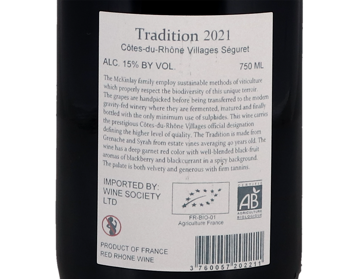 Séguret Côtes-du-Rhône Villages Tradition, Domaine de Mourchon 2021