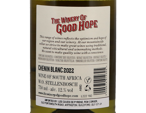 The Winery of Good Hope Bush Vine Chenin Blanc, Stellenbosch 2022