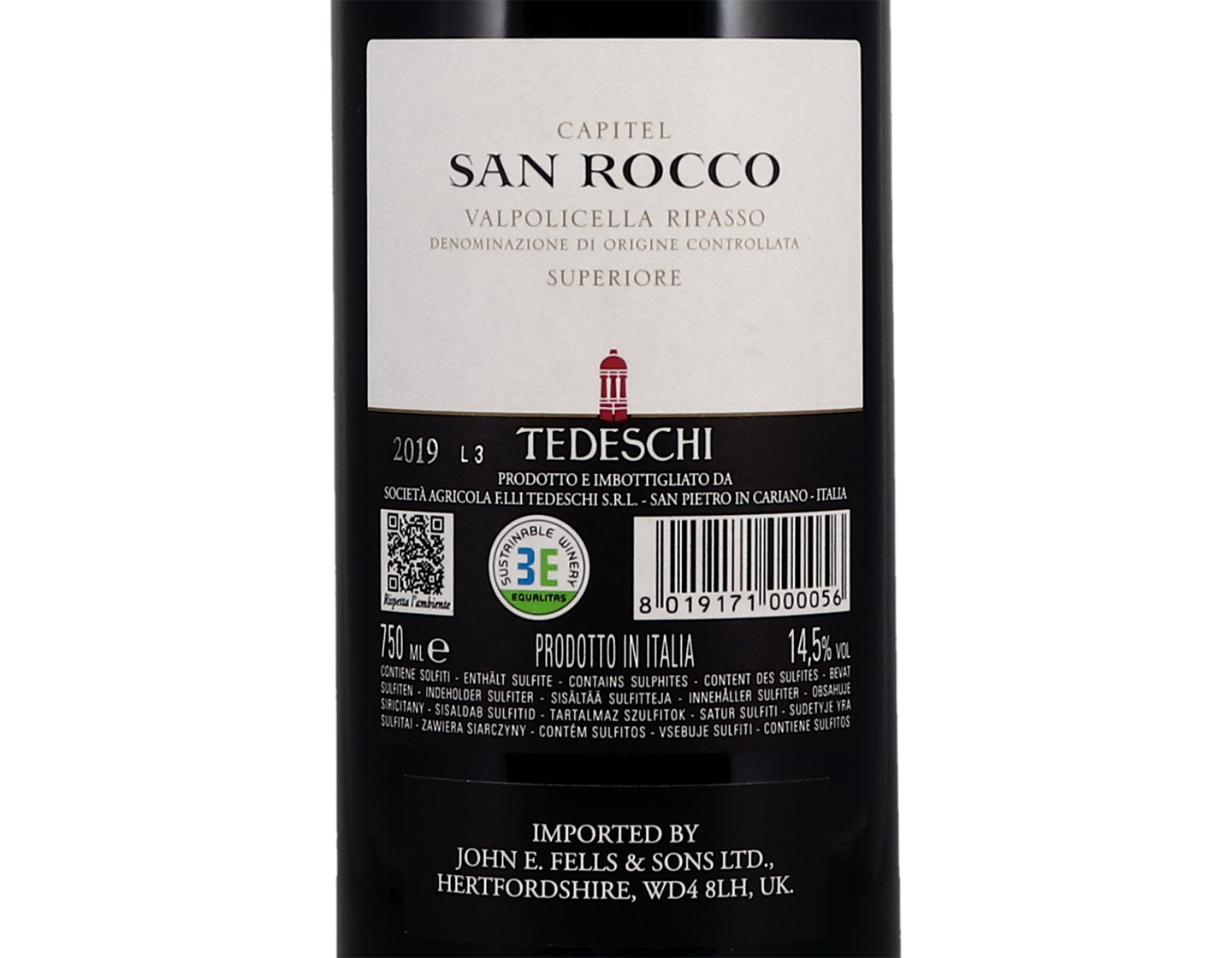 Valpolicella Ripasso Superiore Capitel San Rocco, Tedeschi 2019