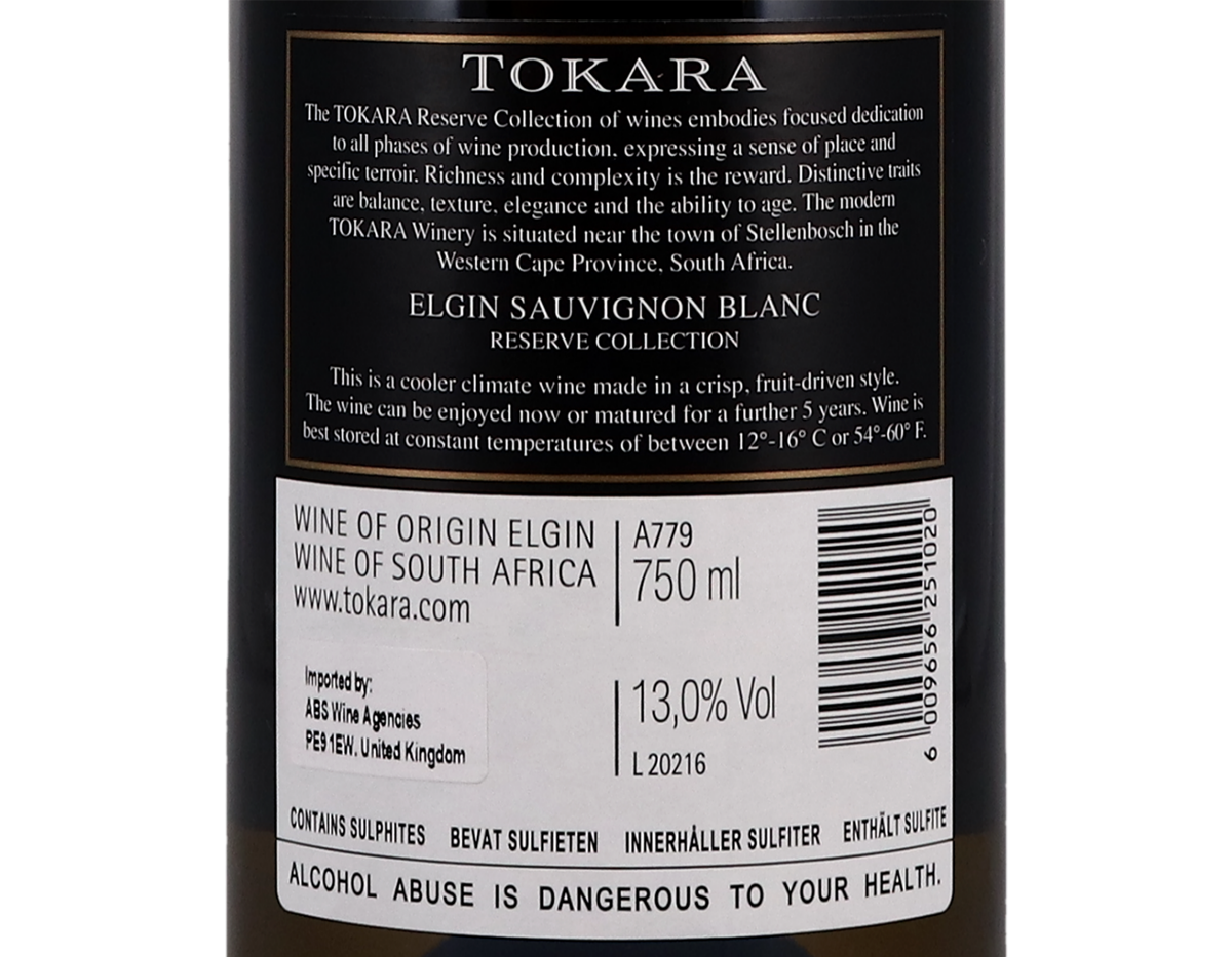 Tokara Reserve Collection Sauvignon Blanc, Elgin 2020