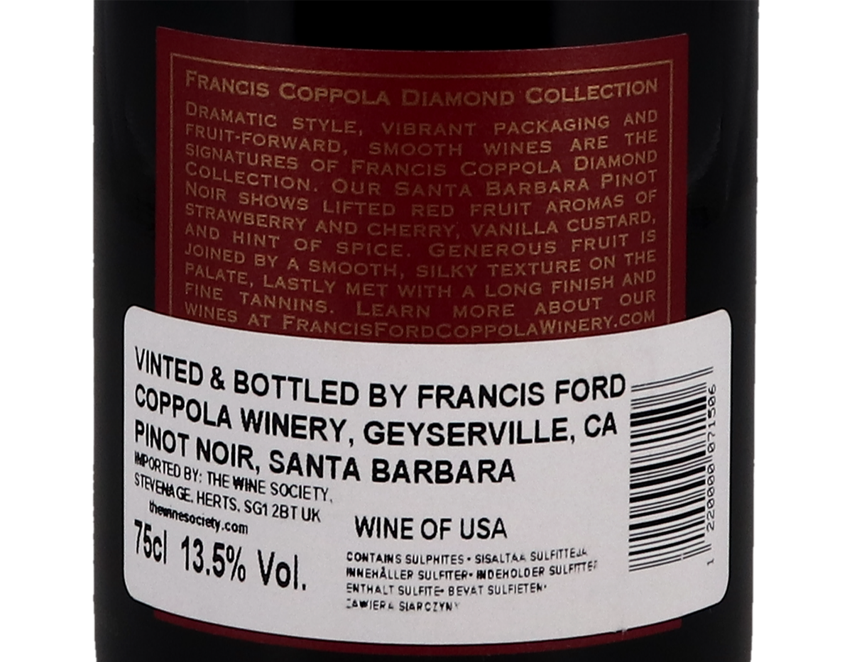 Francis Ford Coppola Santa Barbara County Pinot Noir 2021