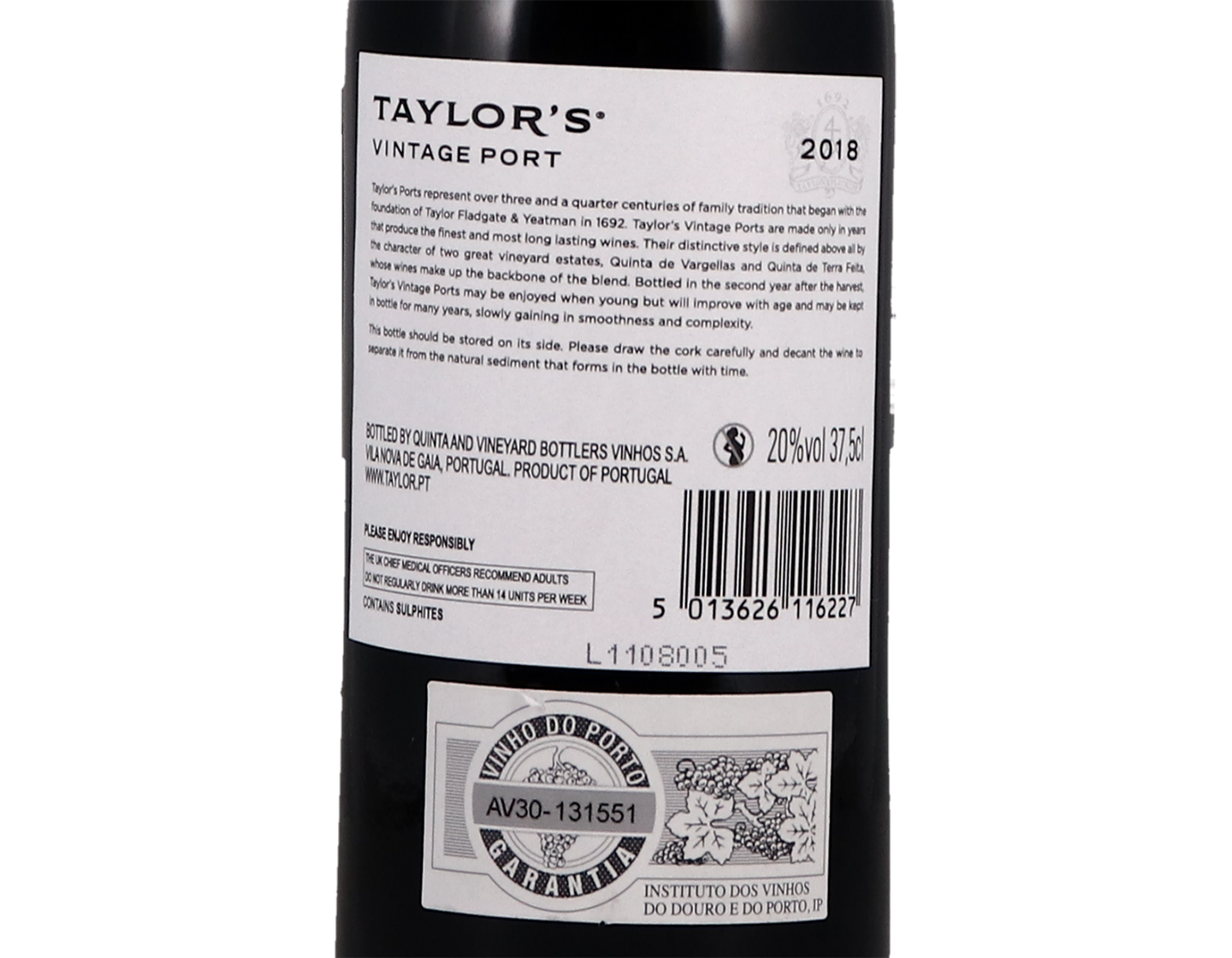 Half bottle of Taylor's Vintage Port 2018
