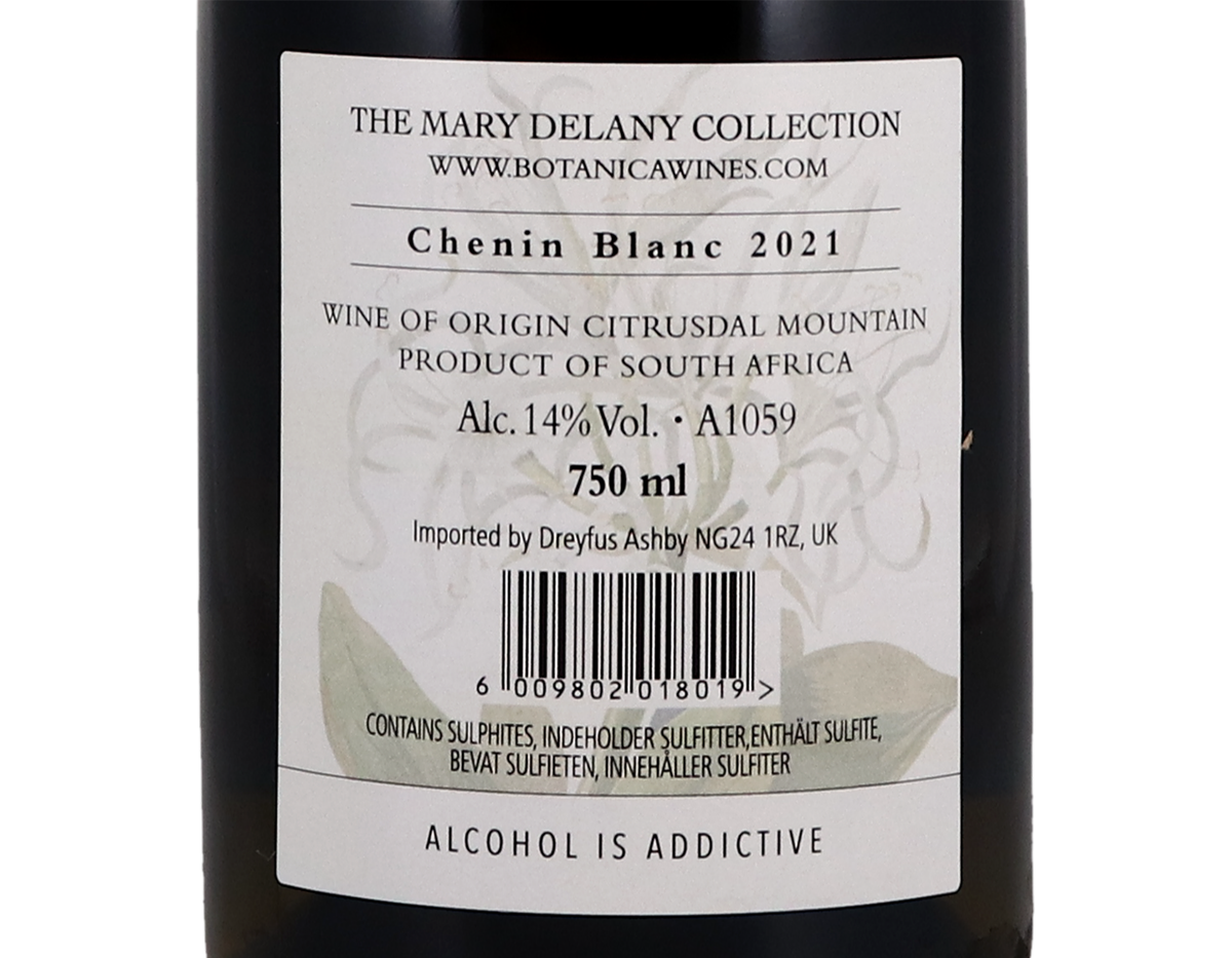 Botanica Mary Delany Collection Chenin Blanc, Citrusdal Mountain 2021