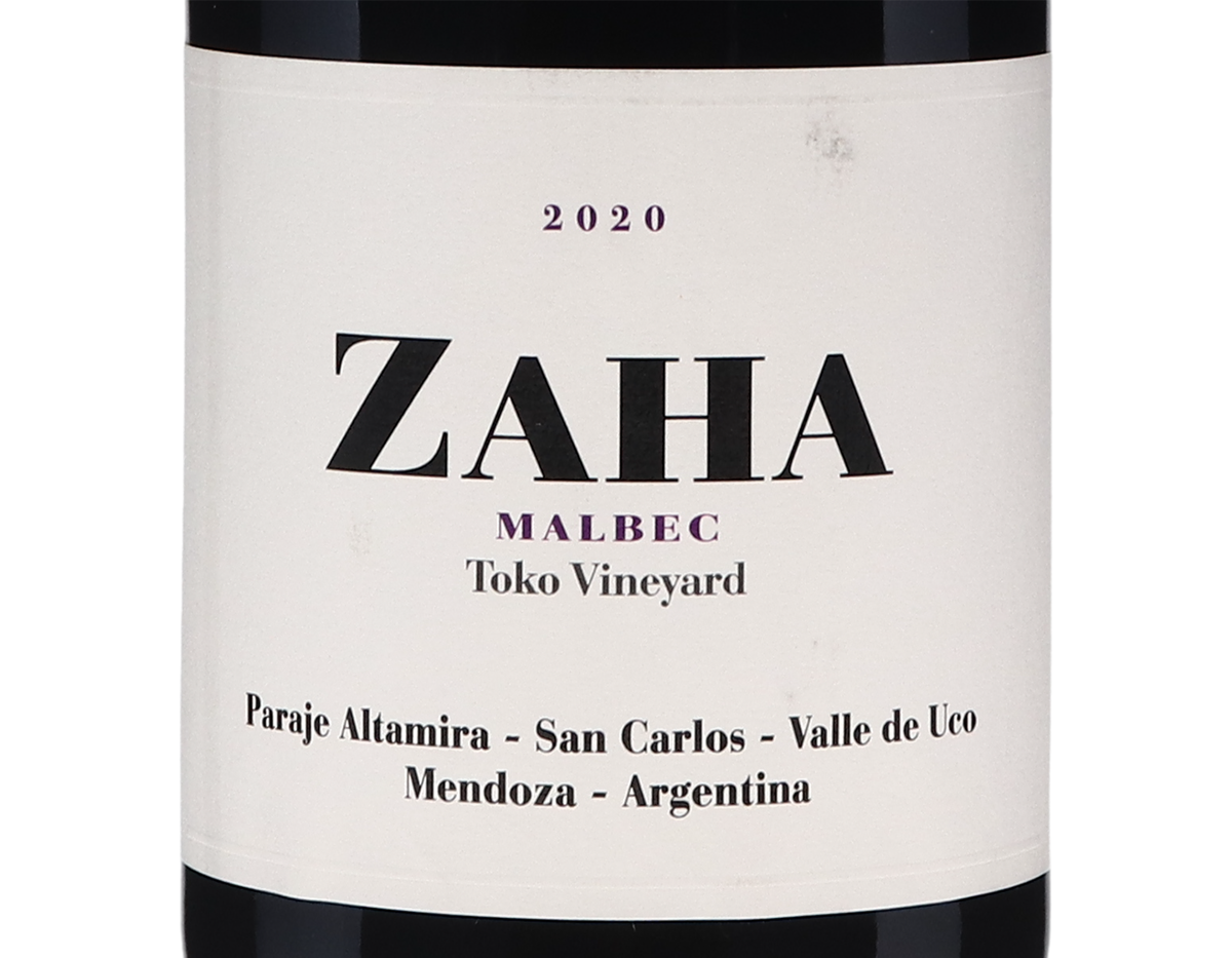 Zaha Toko Vineyard Paraje Altamira Malbec 2020