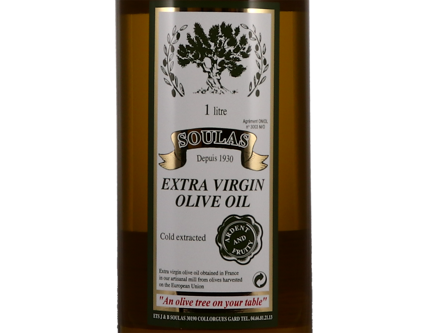 Litre of Soulas Extra Virgin Olive Oil 100cl
