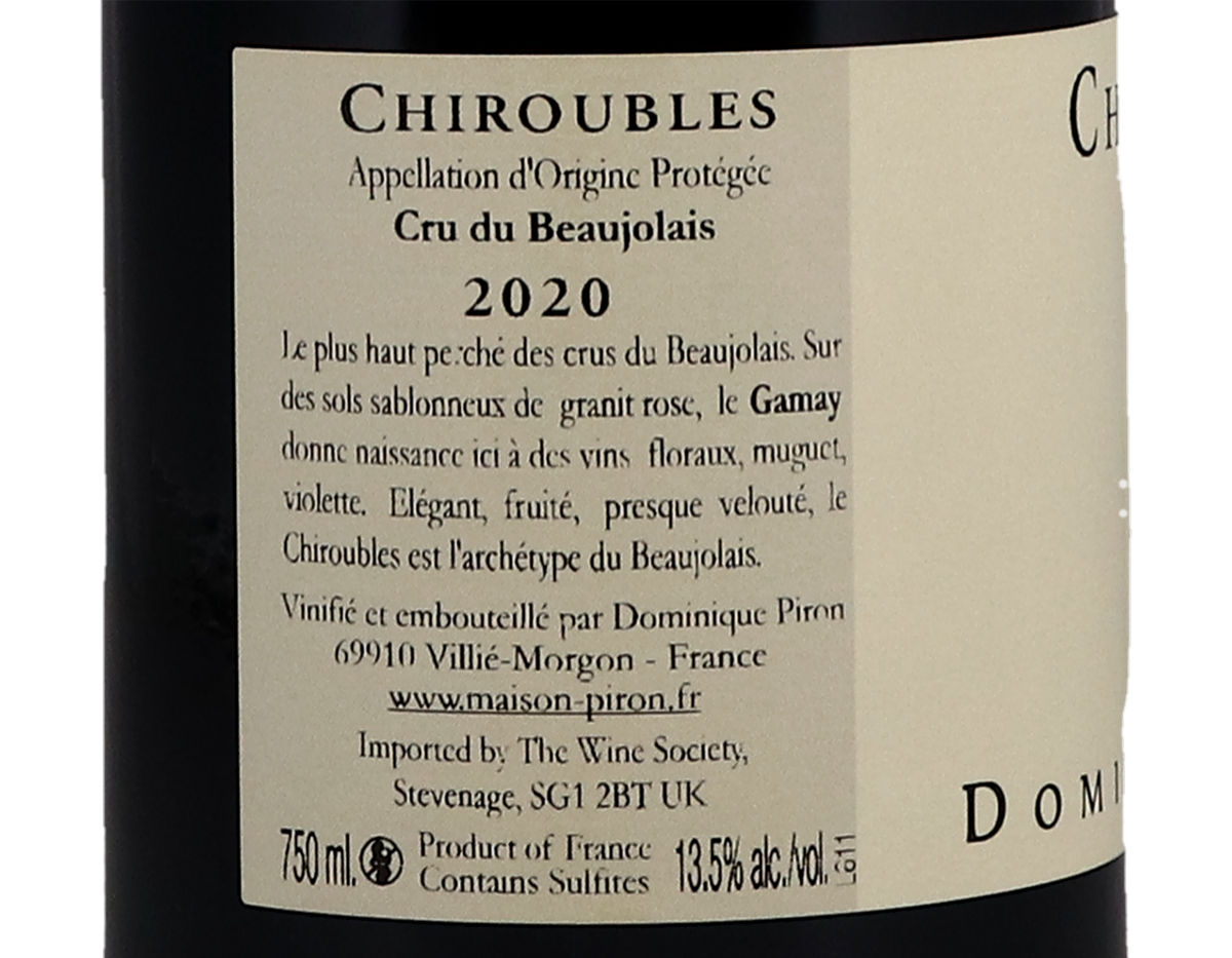 Chiroubles, Domaine Dominique Piron 2020