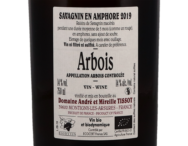 Arbois, Savagnin Amphore, Domaine Tissot 2019