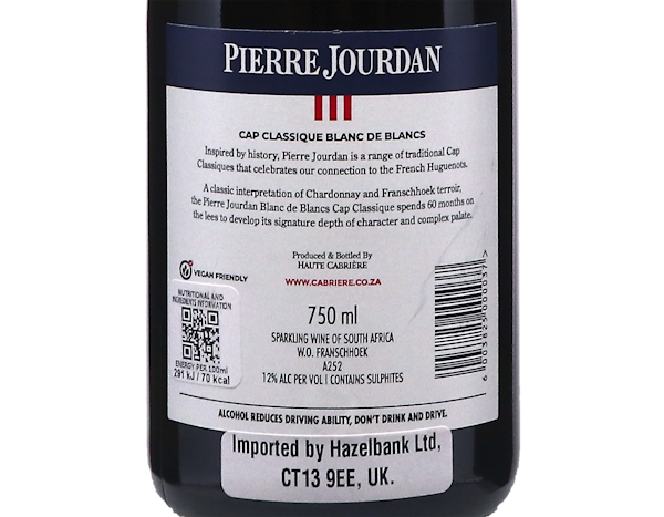 Pierre Jourdan Cap Classique Blanc de Blancs, Franschhoek 2020