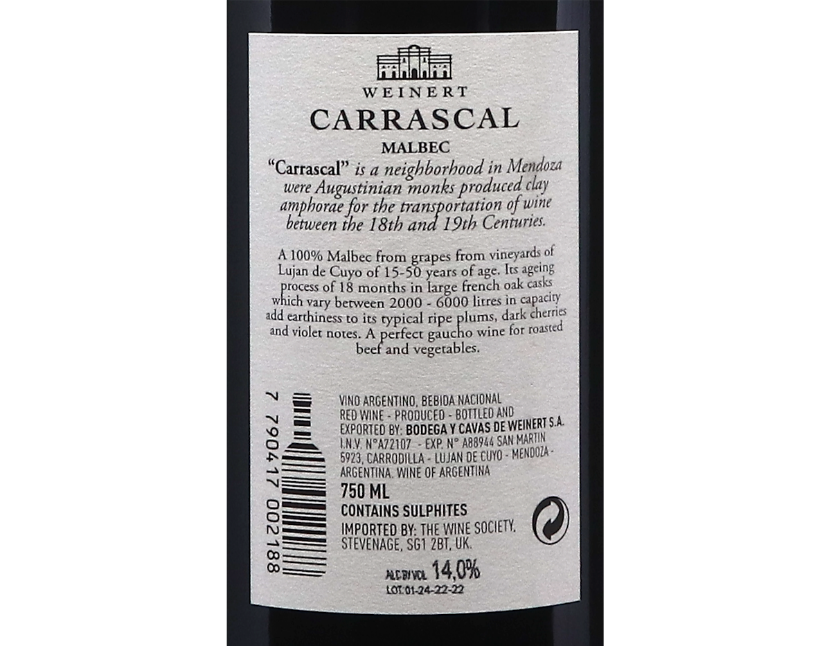 Weinert Carrascal Malbec 2022