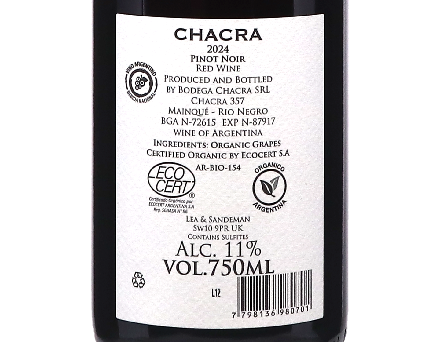Bodega Chacra, Cincuenta y Cinco Patagonia Pinot Noir 2024