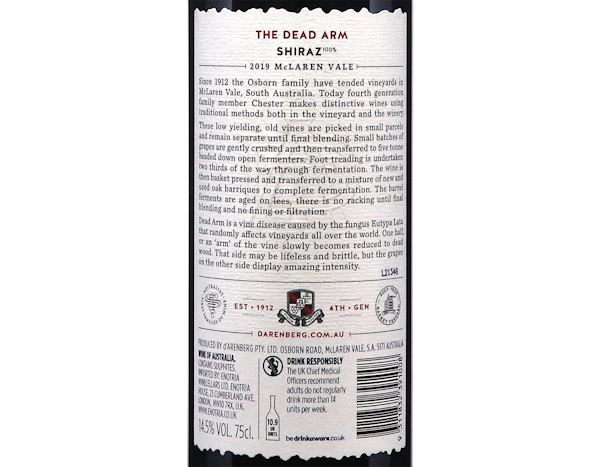 d'Arenberg 'The Dead Arm' McLaren Vale Shiraz 2019