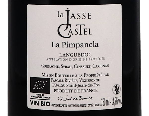Languedoc Domaine La Jasse Castel La Pimpanela 2020 ORGANIC