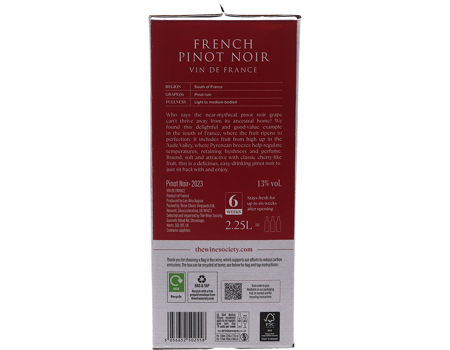 The Society's French Pinot Noir 2023 Bag-in-Box (2.25 litre)