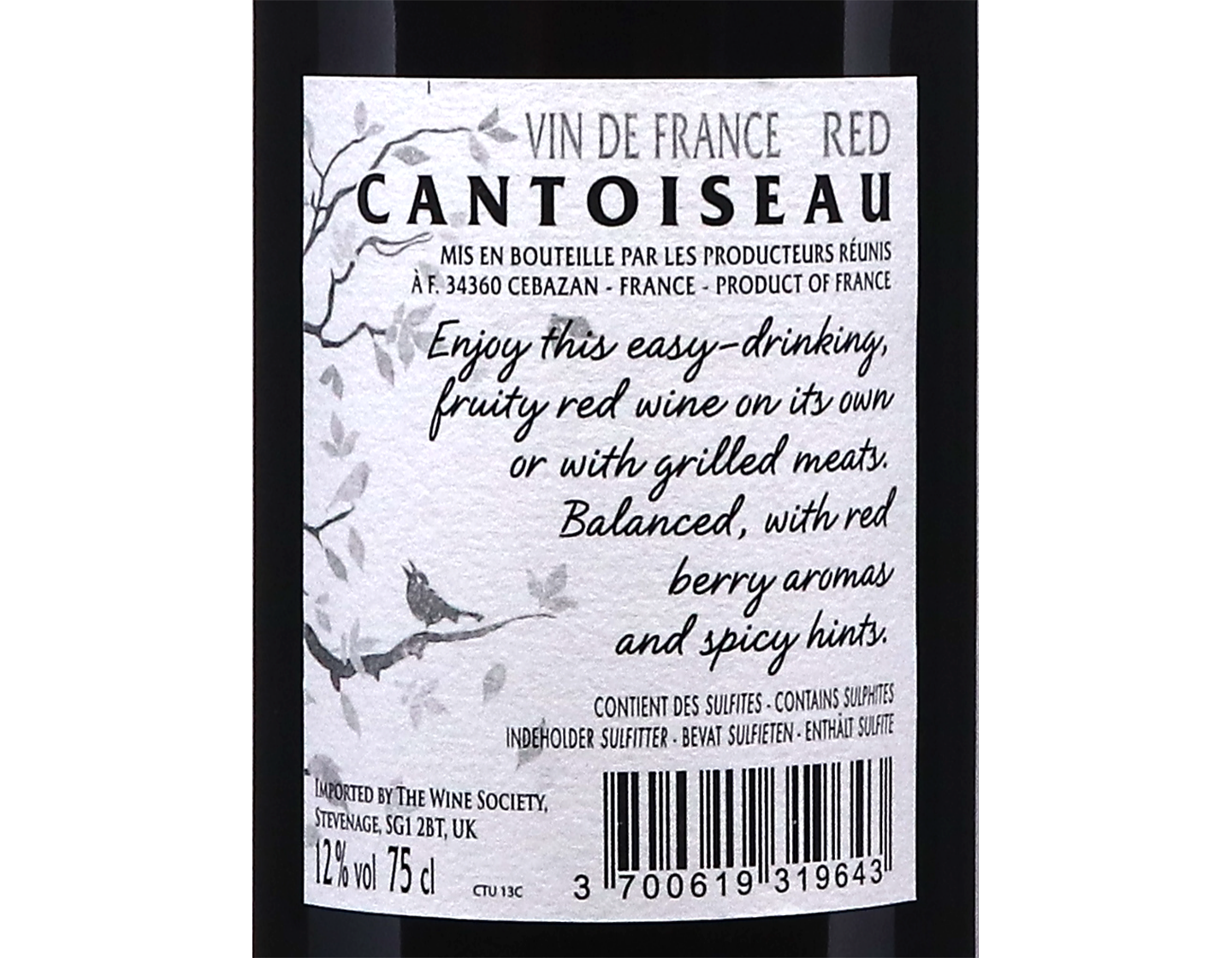Cantoiseau Rouge, Vin de France 2024
