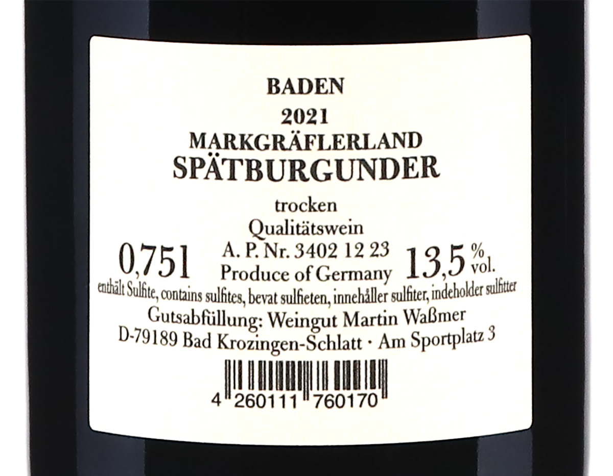 Spätburgunder, Markgräflerland, Martin Wassmer 2021