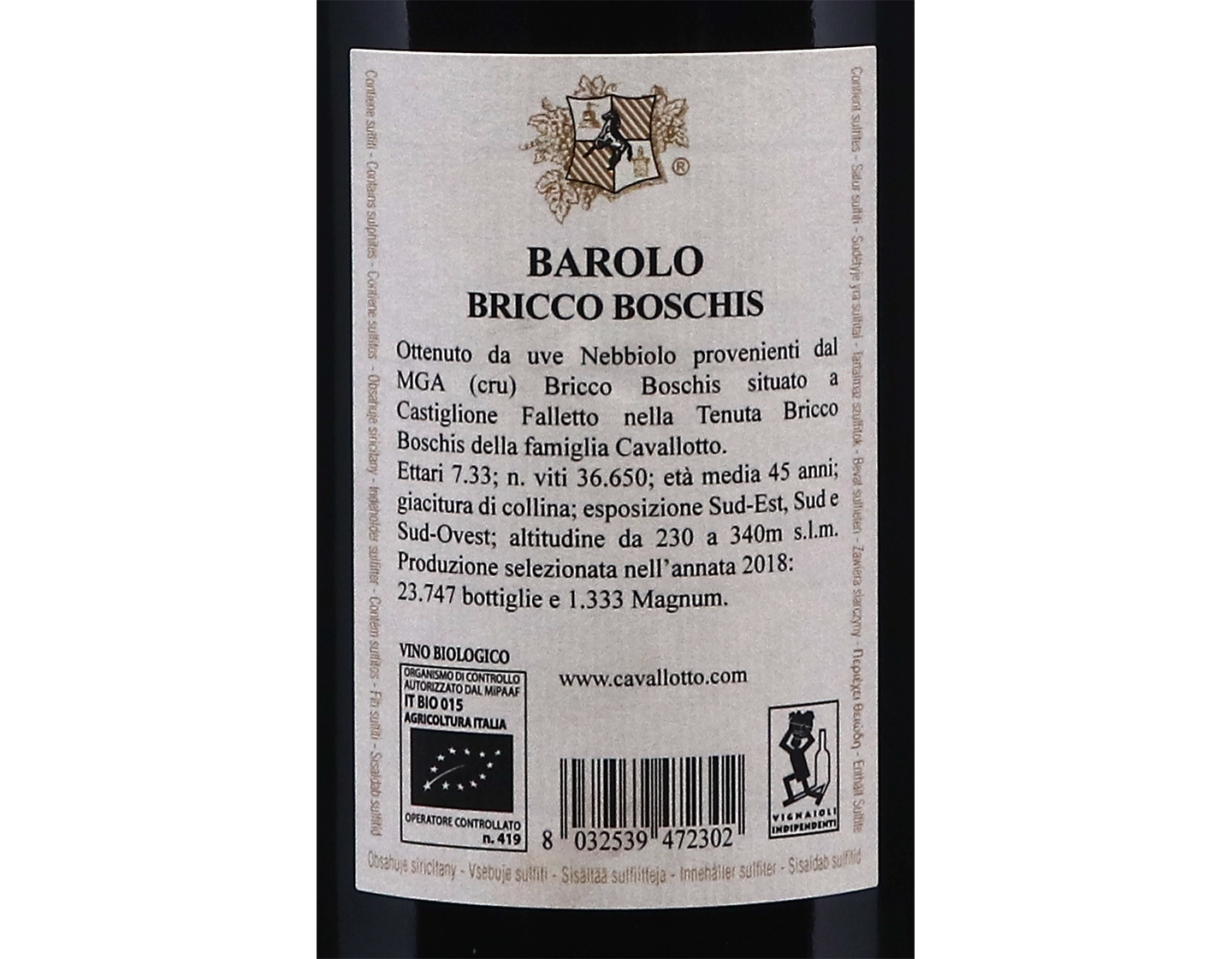 Barolo Bricco Boschis, Cavallotto 2018