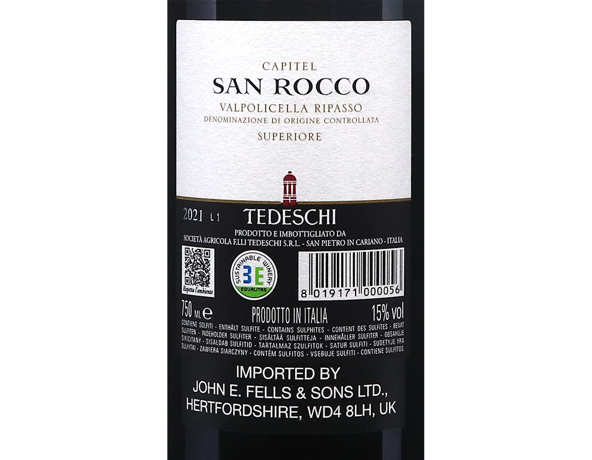 Valpolicella Ripasso Superiore Capitel San Rocco, Tedeschi 2021
