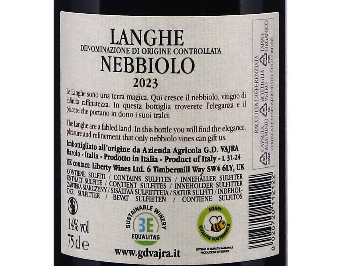 Nebbiolo Langhe, GD Vajra 2023