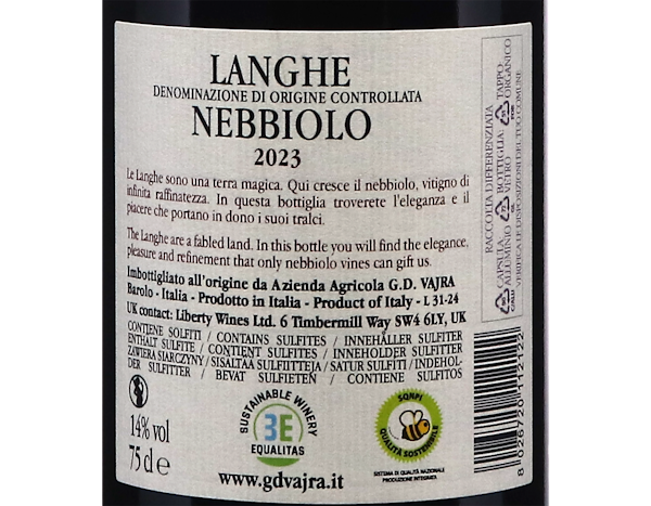 Nebbiolo Langhe, GD Vajra 2023