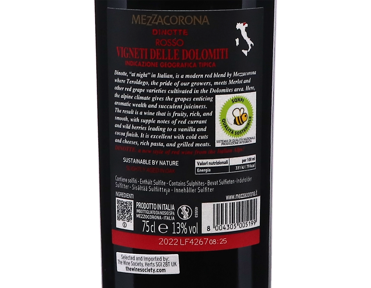 Dinotte Rosso, Vigneti Delle Dolomiti 2022