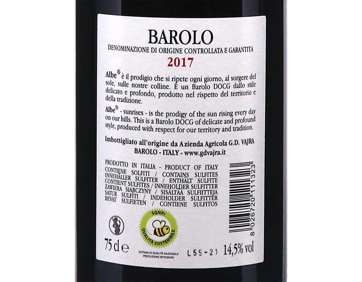Barolo Albe, GD Vajra 2017