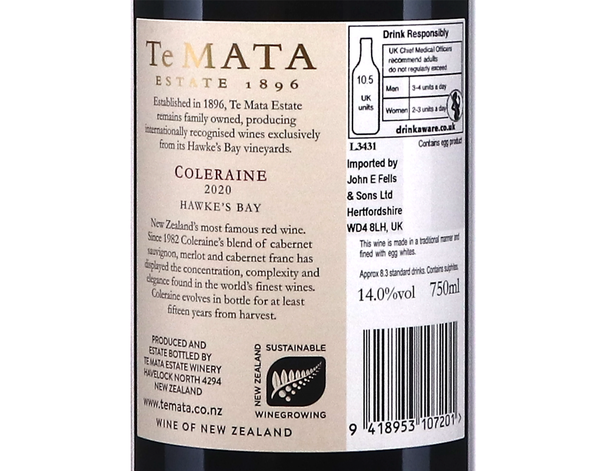 Te Mata Coleraine Hawkes Bay 2020