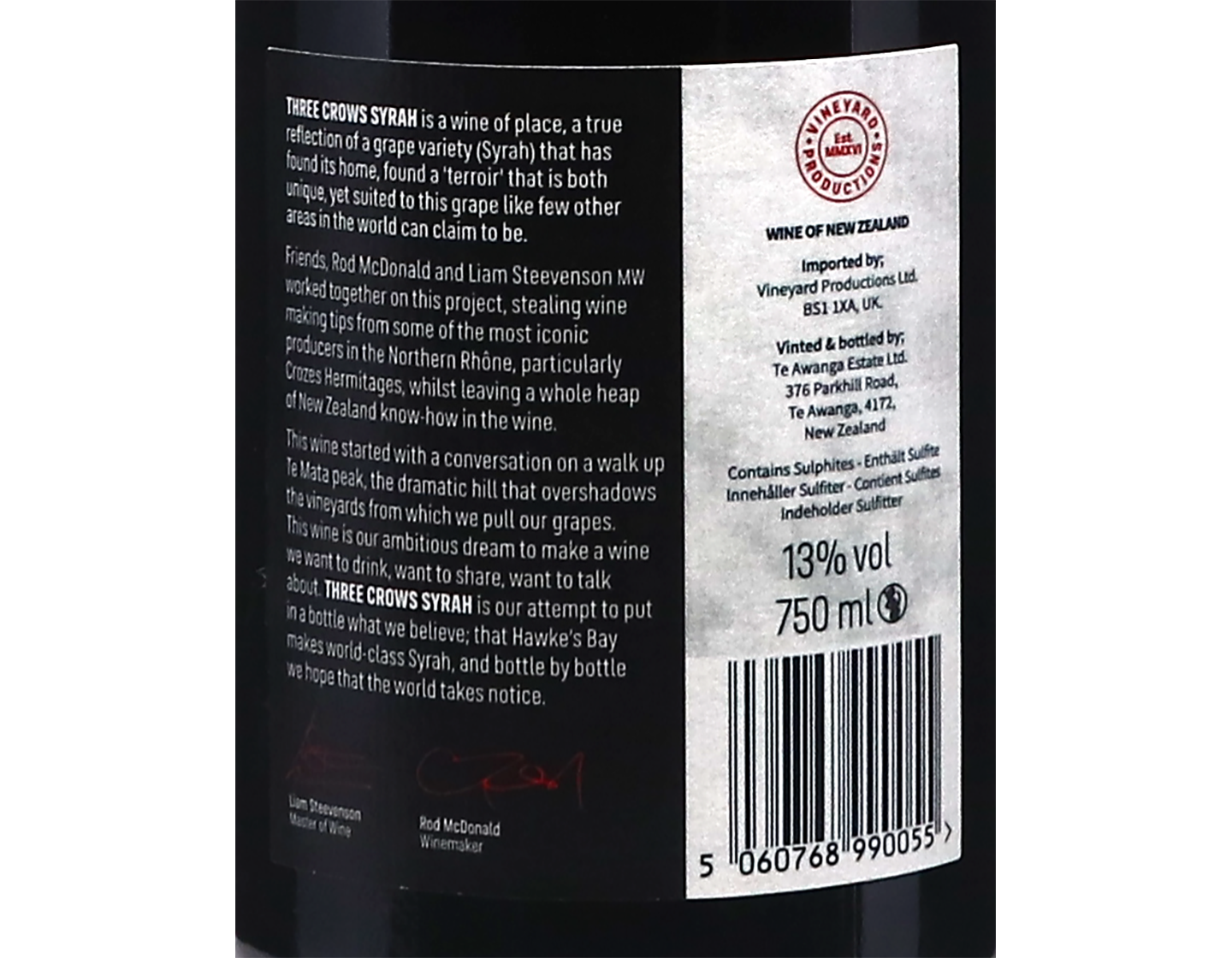 Three Crows Bridge Pa Hawke's Bay Syrah 2021