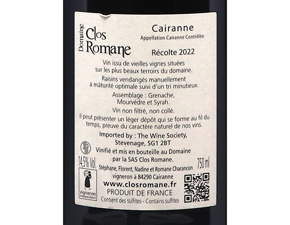 Cairanne, Clos Romane 2022