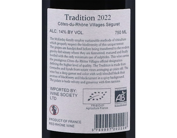 Séguret Côtes-du-Rhône Villages Tradition, Domaine de Mourchon 2022
