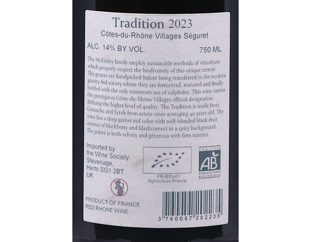 Séguret Côtes-du-Rhône Villages Tradition, Domaine de Mourchon 2023