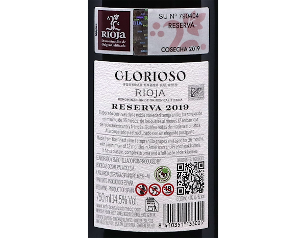 Glorioso Reserva, Rioja 2019