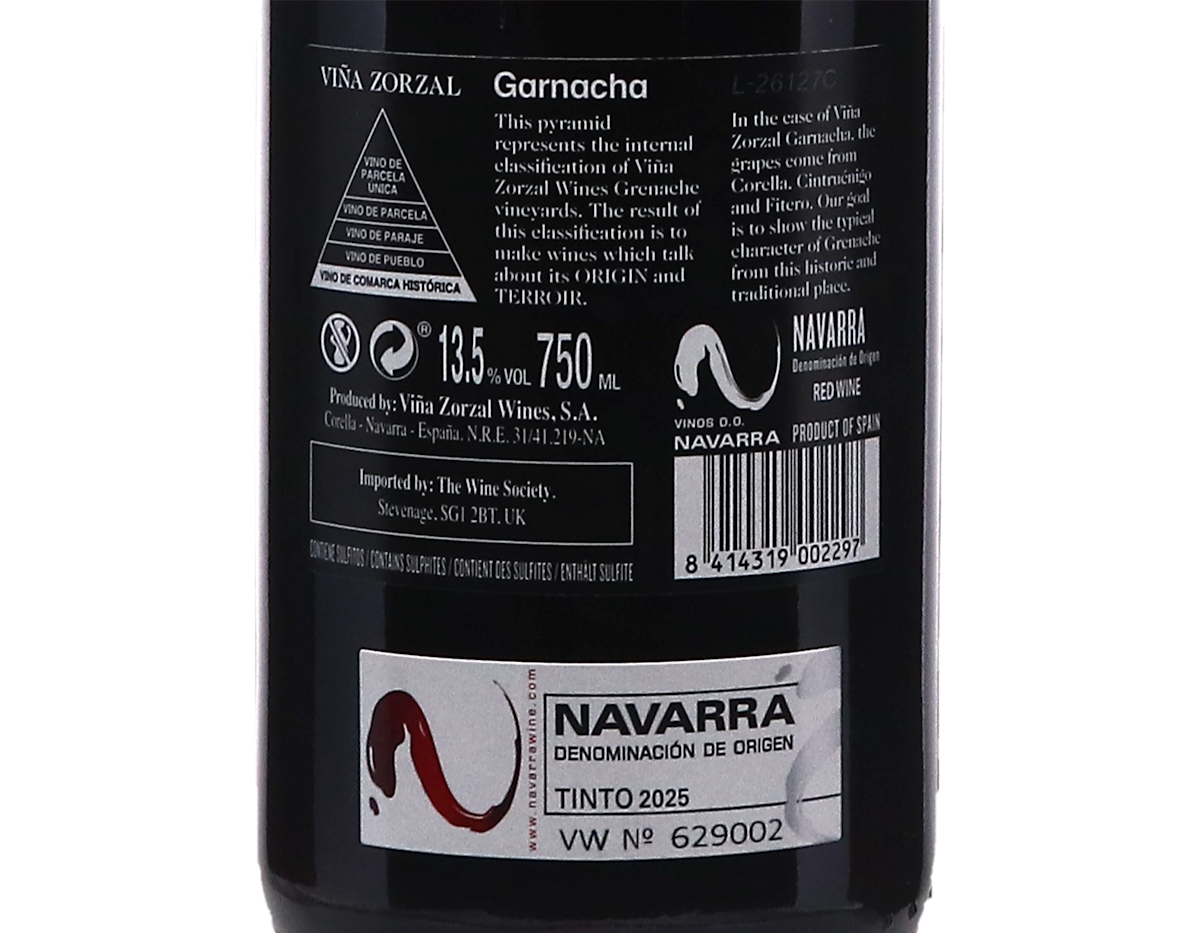 Viña Zorzal Garnacha, Navarra 2025