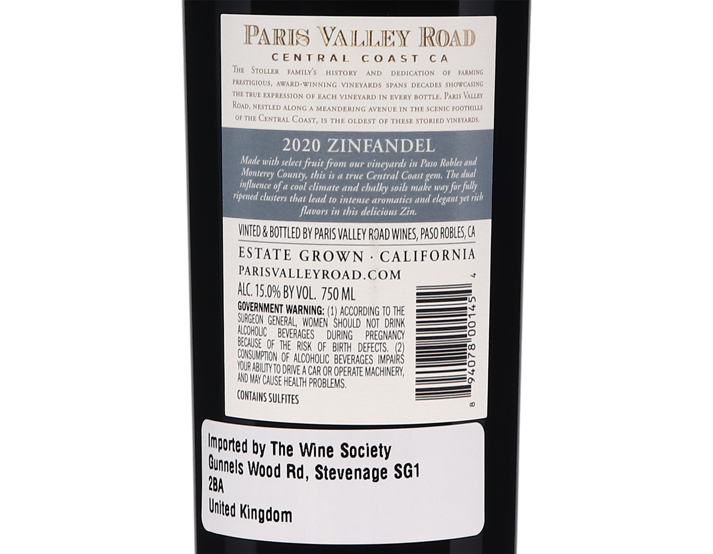Paris Valley Road California Zinfandel 2020
