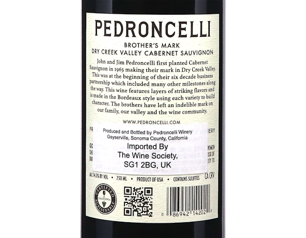 Pedroncelli Brother's Mark Dry Creek Valley Cabernet Sauvignon 2022