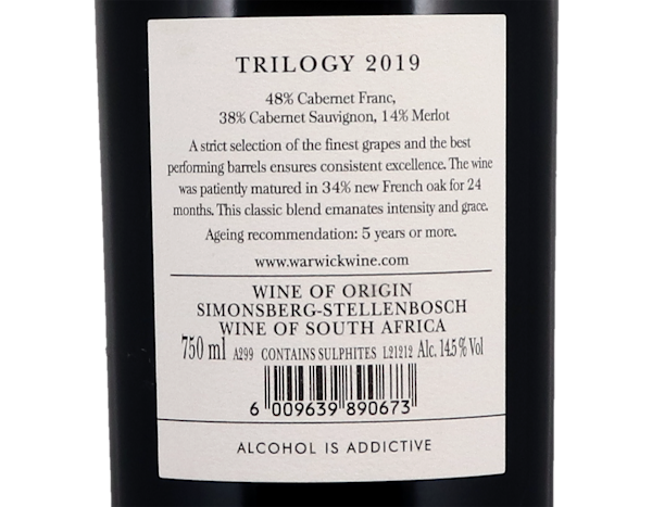 Warwick Trilogy, Simonsberg-Stellenbosch 2019
