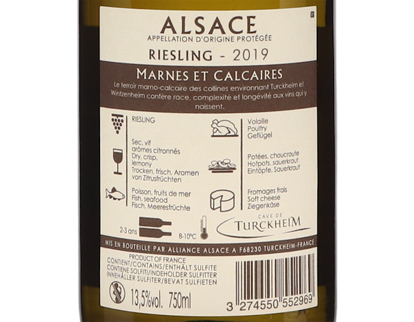 Riesling 'Marnes et Calcaires', Cave de Turckheim 2019