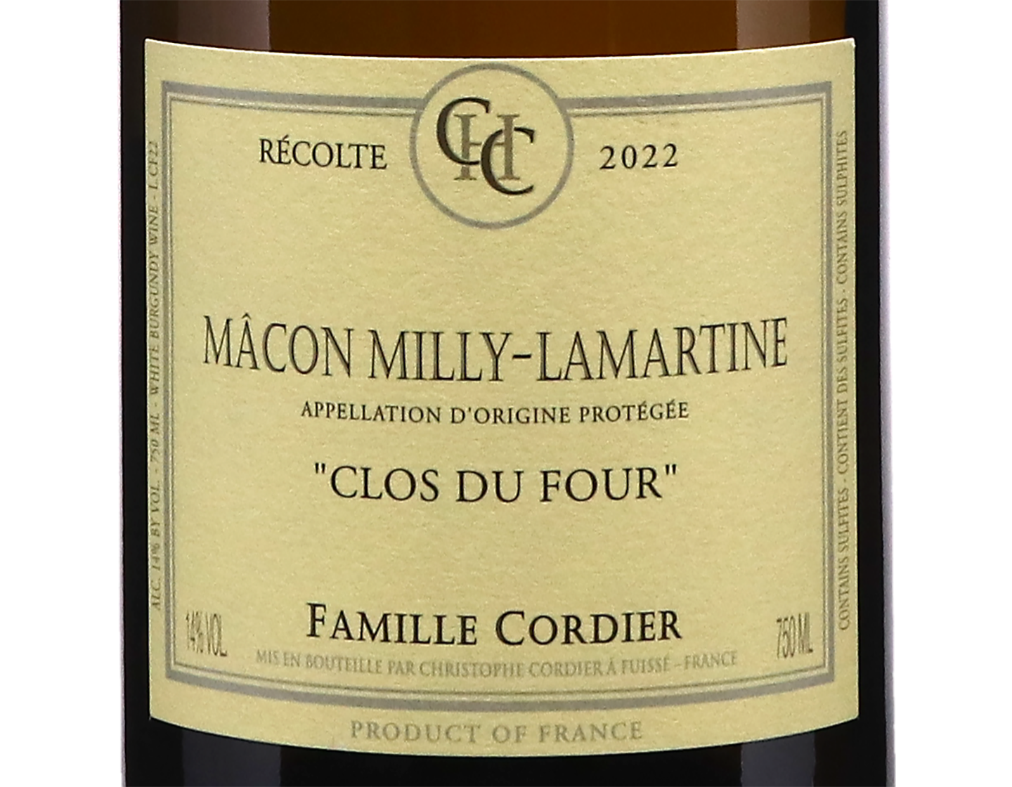 Famille Cordier, Mâcon Milly-Lamartine Clos du Four 2022