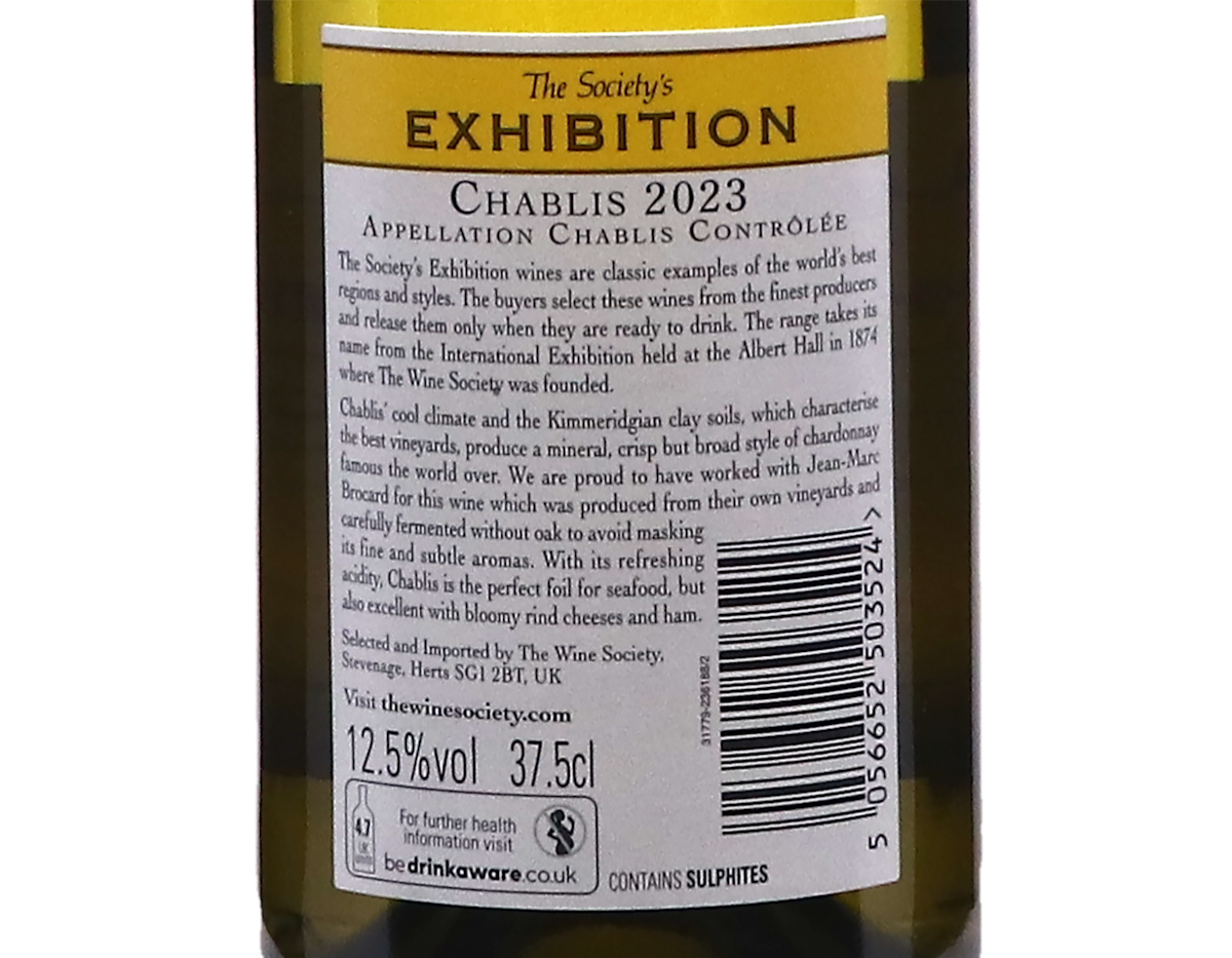 Half bottle of The Society's Exhibition Chablis 2023