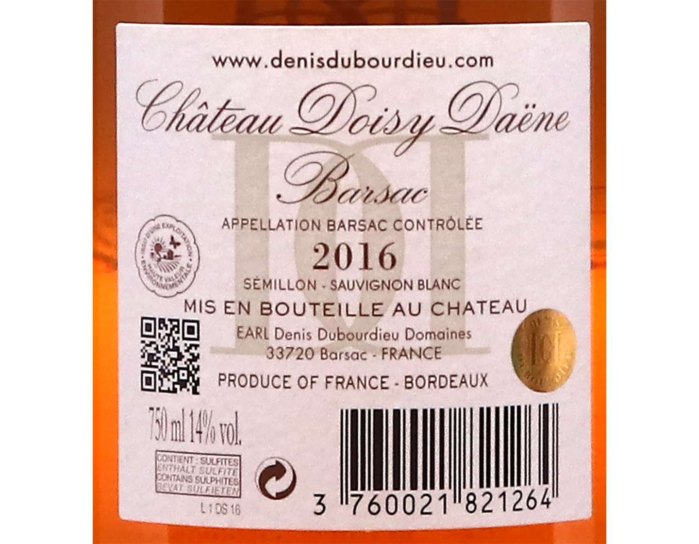 Château Doisy-Daëne, Barsac 2016