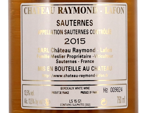 Château Raymond-Lafon, Sauternes 2015
